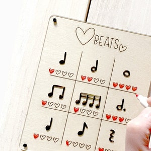 Heart Beats Dry-erase Music Rhythm Activity Board - Etsy