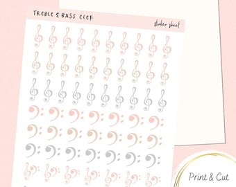 Bass Clef Stickers - Etsy