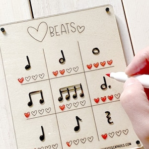 Heart Beats Dry-erase Music Rhythm Activity Board - Etsy