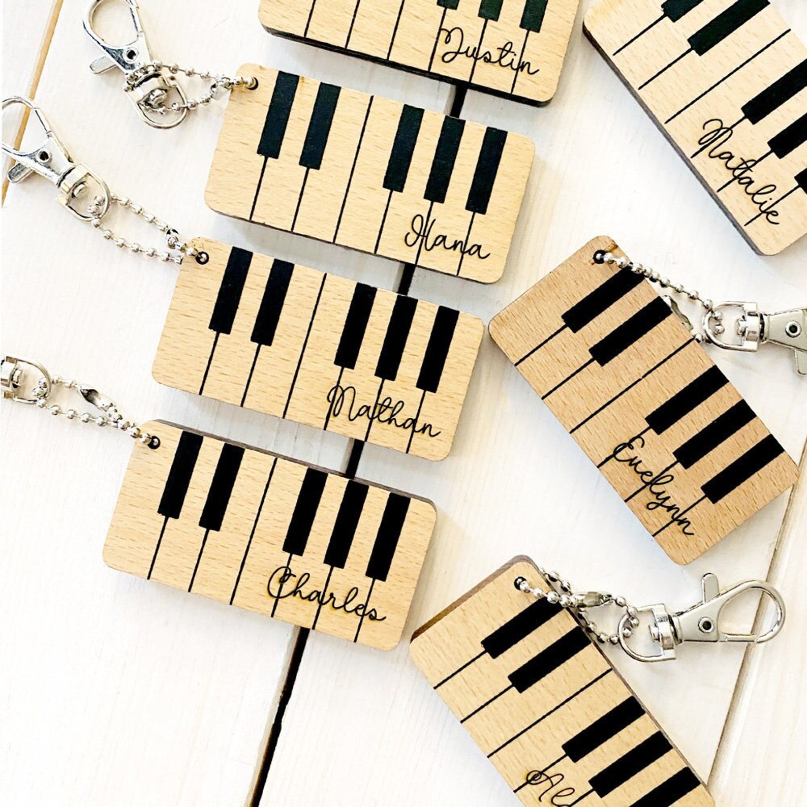 Personalized Wooden Piano Keys Keychain, Musician Gift, Music Gifts ...