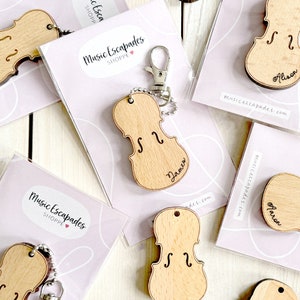 Personalized Wooden Violin Keychain, Musician Gift, Wooden Keychain ...