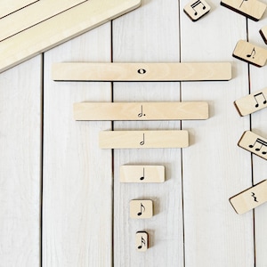 Wooden Music Note Rhythm Fraction Tiles and Puzzle for Music Center ...