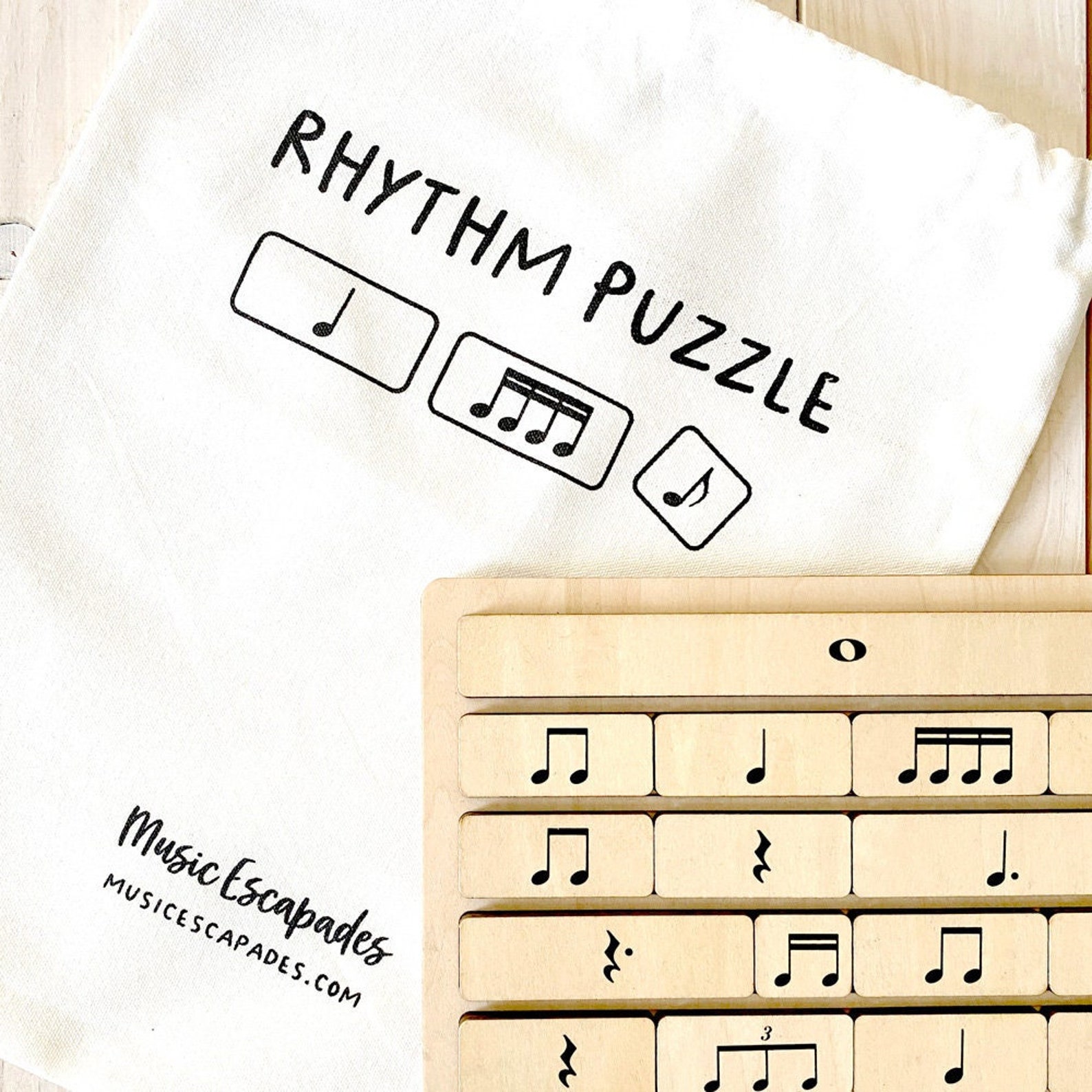 Wooden Music Note Rhythm Fraction Tiles and Puzzle for Music Center ...