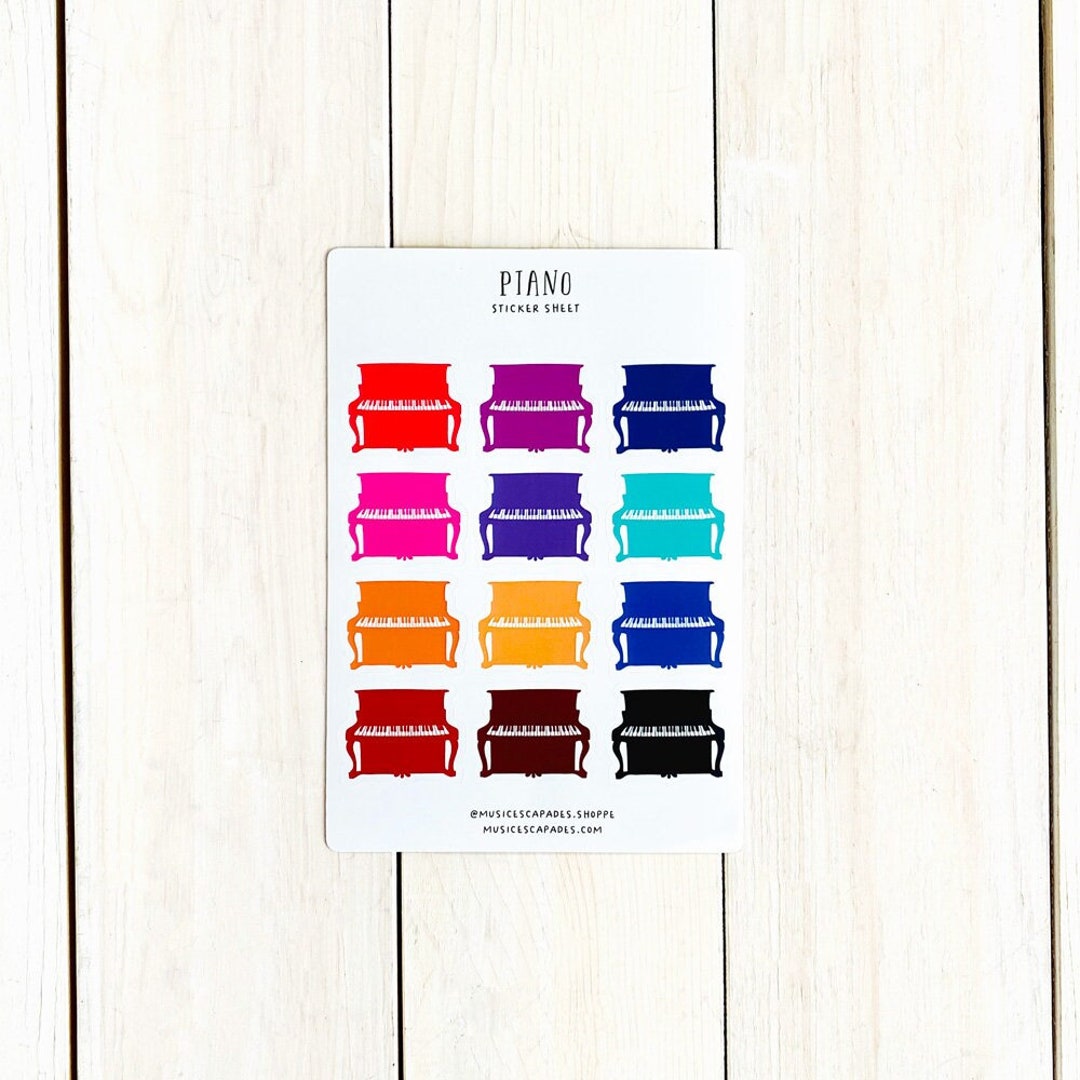 Vintage Piano Vinyl Sticker Sheet - Etsy