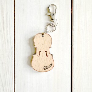 Personalized Wooden Violin Keychain, Musician Gift, Wooden Keychain ...