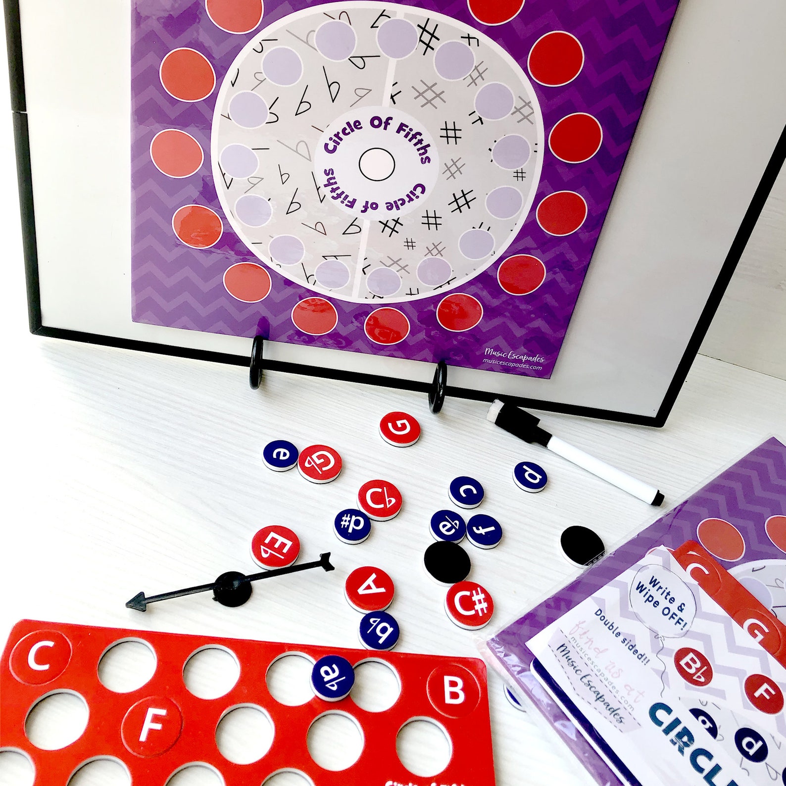 Circle of Fifths Magnetic Spinner Dry-erase Game Board for Music ...