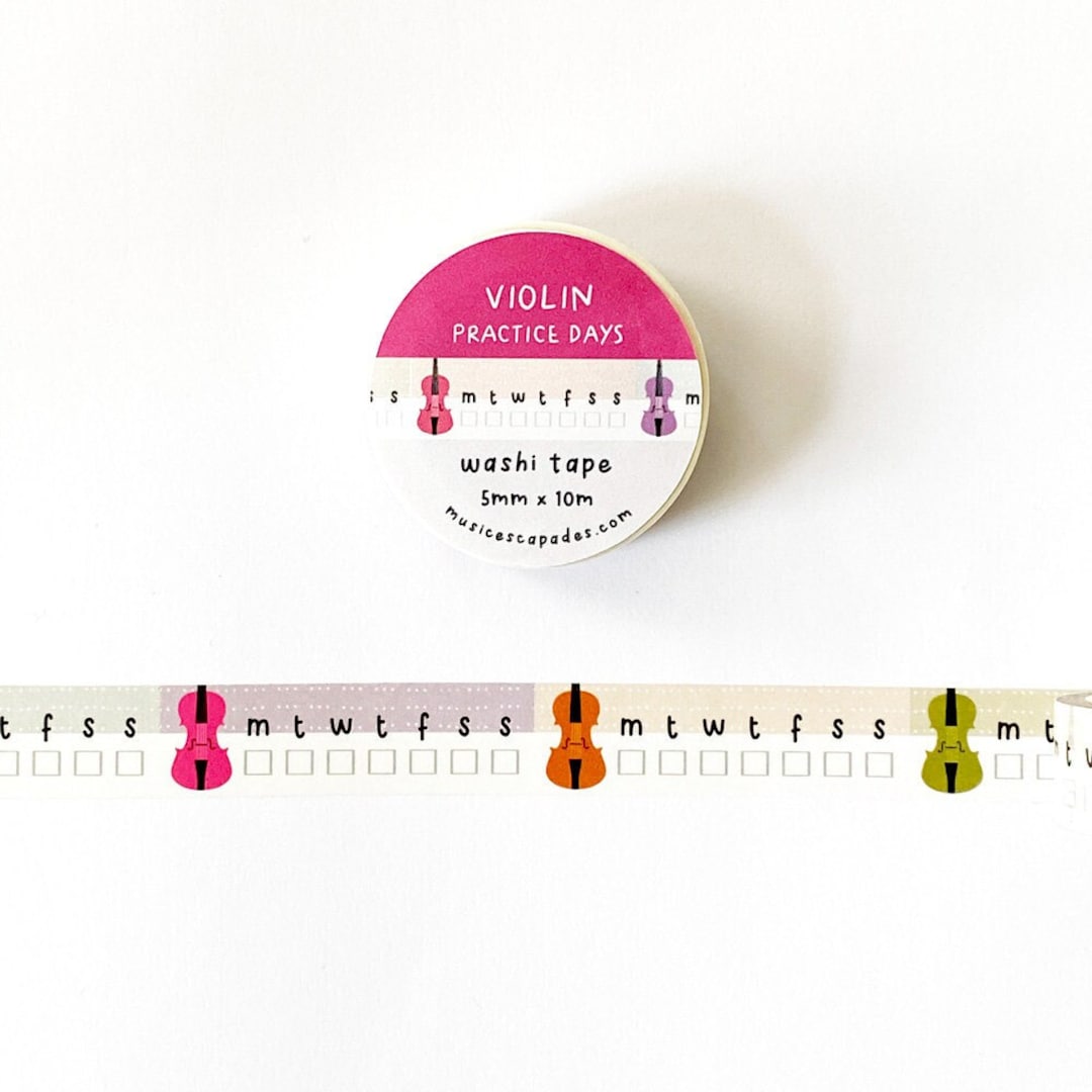 Violin Music Practice Chart Decorative Washi Tape, 10m Washi Tape ...