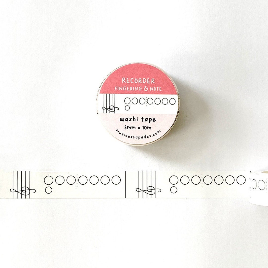Recorder Fingering Chart Washi Tape, 10m Washi Tape, Musician Gift ...