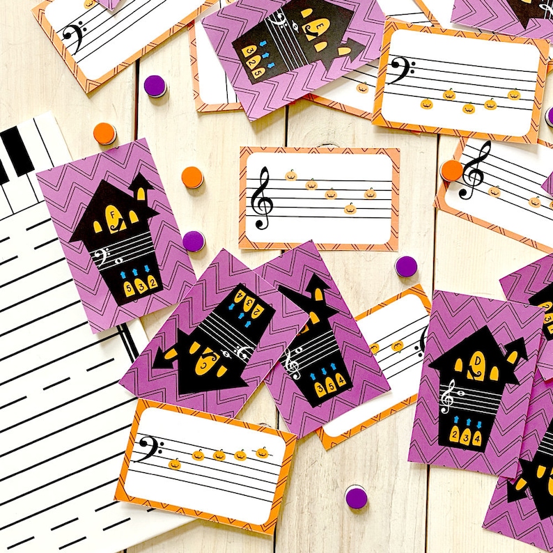 Halloween Printable Music Game, Halloween Activity, Pumpkin Pattern ...