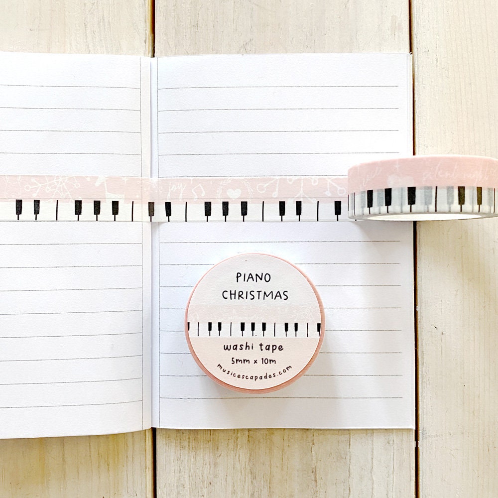 Piano Keys Music Staff Lines Decorative Washi Tape 10m Full - Etsy