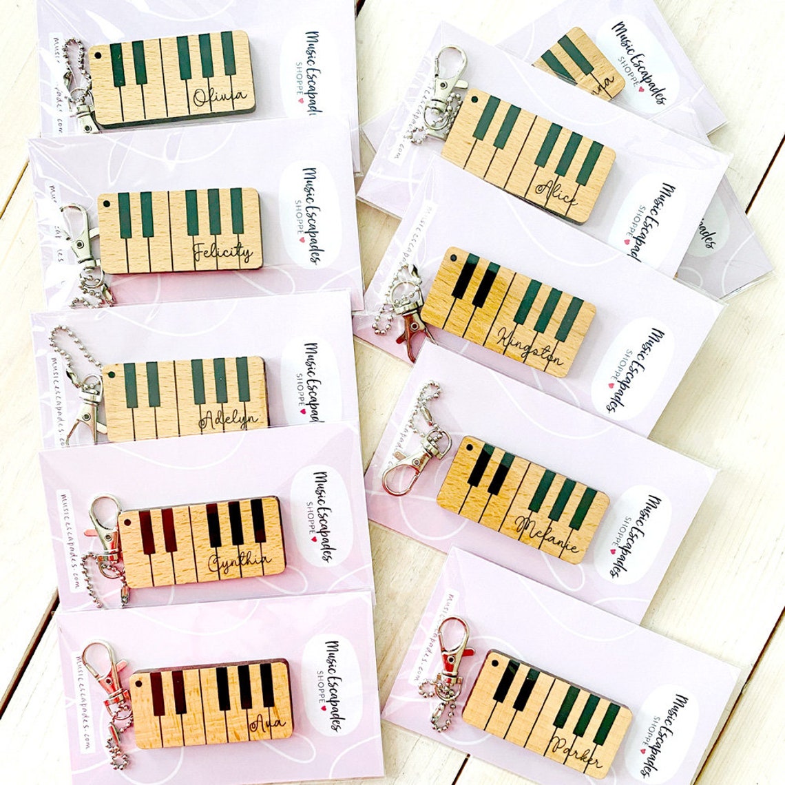 Personalized Wooden Piano Keys Keychain, Musician Gift, Music Gifts ...