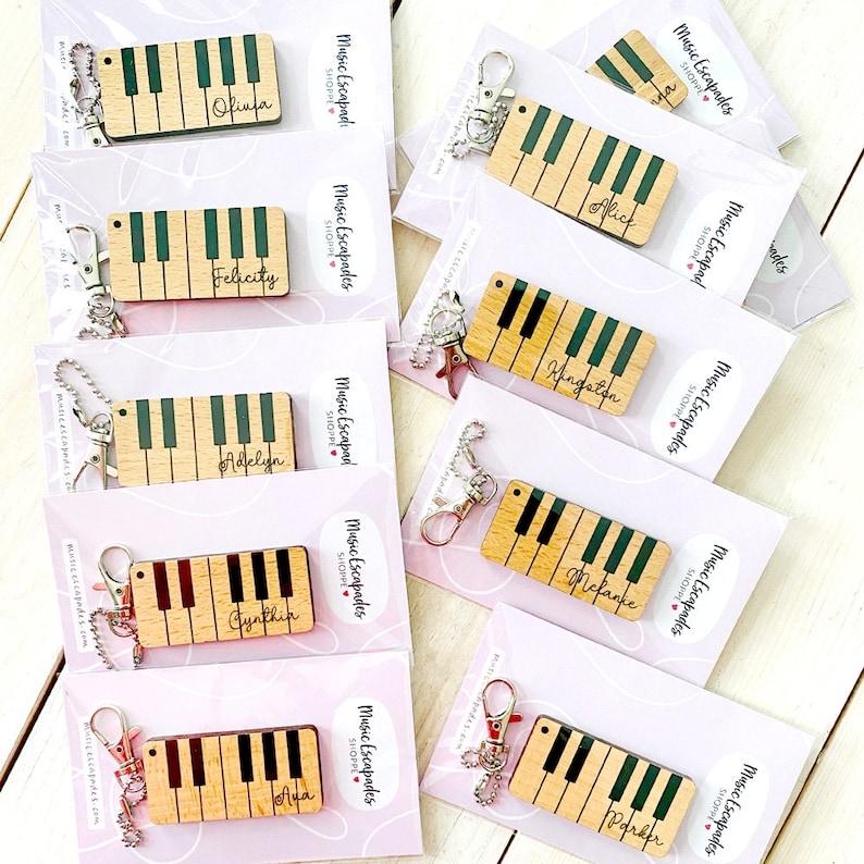 Personalized Wooden Piano Keys Keychain, Musician Gift, Music Gifts ...