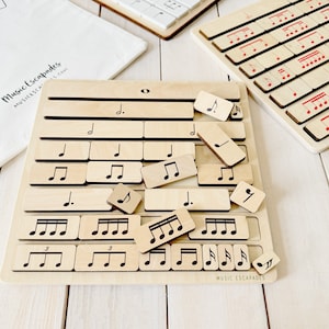 Wooden Music Note Rhythm Fraction Tiles and Puzzle for Music Center ...