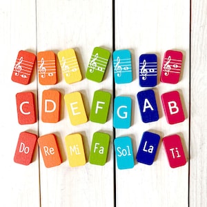 Wooden Music Alphabet Tiles for Music Center, Elementary Music ...