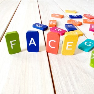 Wooden Music Alphabet Tiles for Music Center, Elementary Music ...