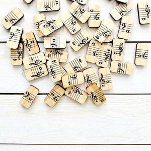 Wooden Music Note Tiles for Music Center, Elementary Music Classroom ...