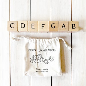 Musical Alphabet Wooden Blocks, Piano Lessons, Music Teaching Tool ...
