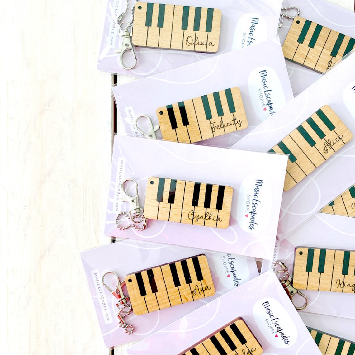 Personalized Wooden Piano Keys Keychain, Musician Gift, Music Gifts ...