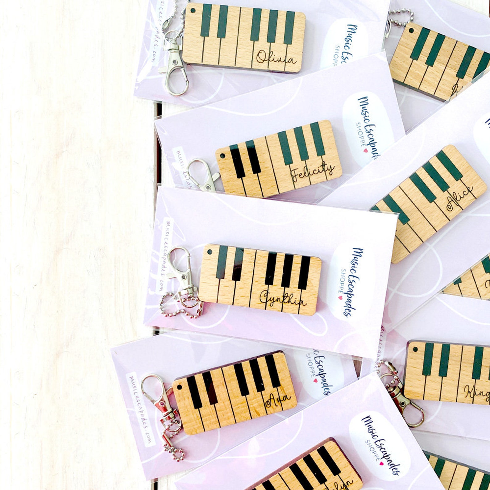 Personalized Wooden Piano Keys Keychain, Musician Gift, Music Gifts ...
