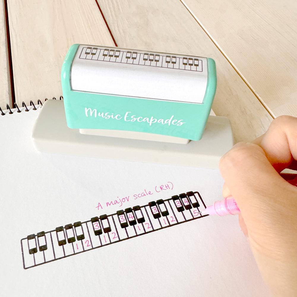 Large Piano Keyboard Stamp for Piano Lessons, Piano Keys Diagram, Piano ...