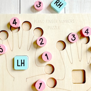 Piano Finger Numbers Wooden Puzzle, Piano Lessons, Music Teaching Tool ...