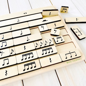 Wooden Music Note Rhythm Fraction Tiles and Puzzle for Music Center ...
