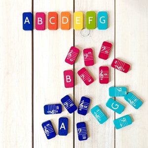 Wooden Music Alphabet Tiles for Music Center, Elementary Music ...