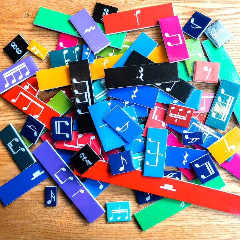 Music Notes, Rhythm Magnet Fraction Tiles for Music Center, Elementary ...