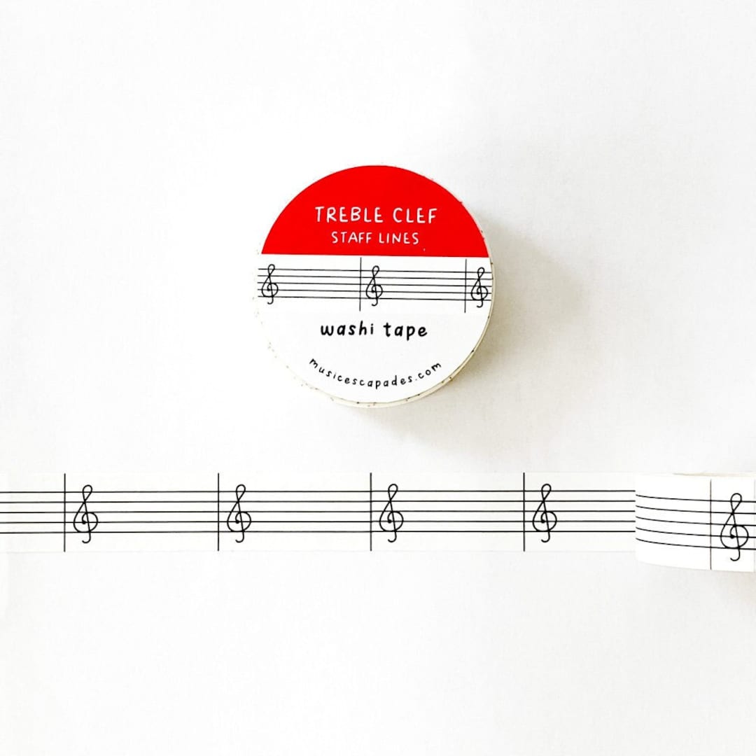 Music Staff Treble Alto Bass Clef Washi Tape, 10m Washi Tape, Musician ...