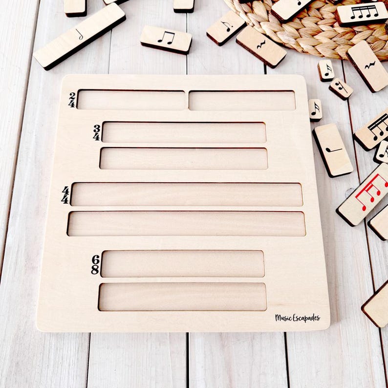 Wooden Music Note Rhythm Fraction Tiles and Puzzle for Music Center ...
