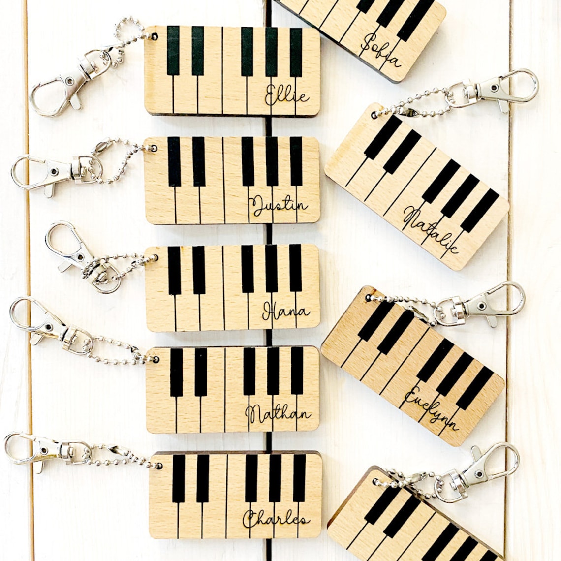 Personalized Wooden Piano Keys Keychain, Musician Gift, Music Gifts ...