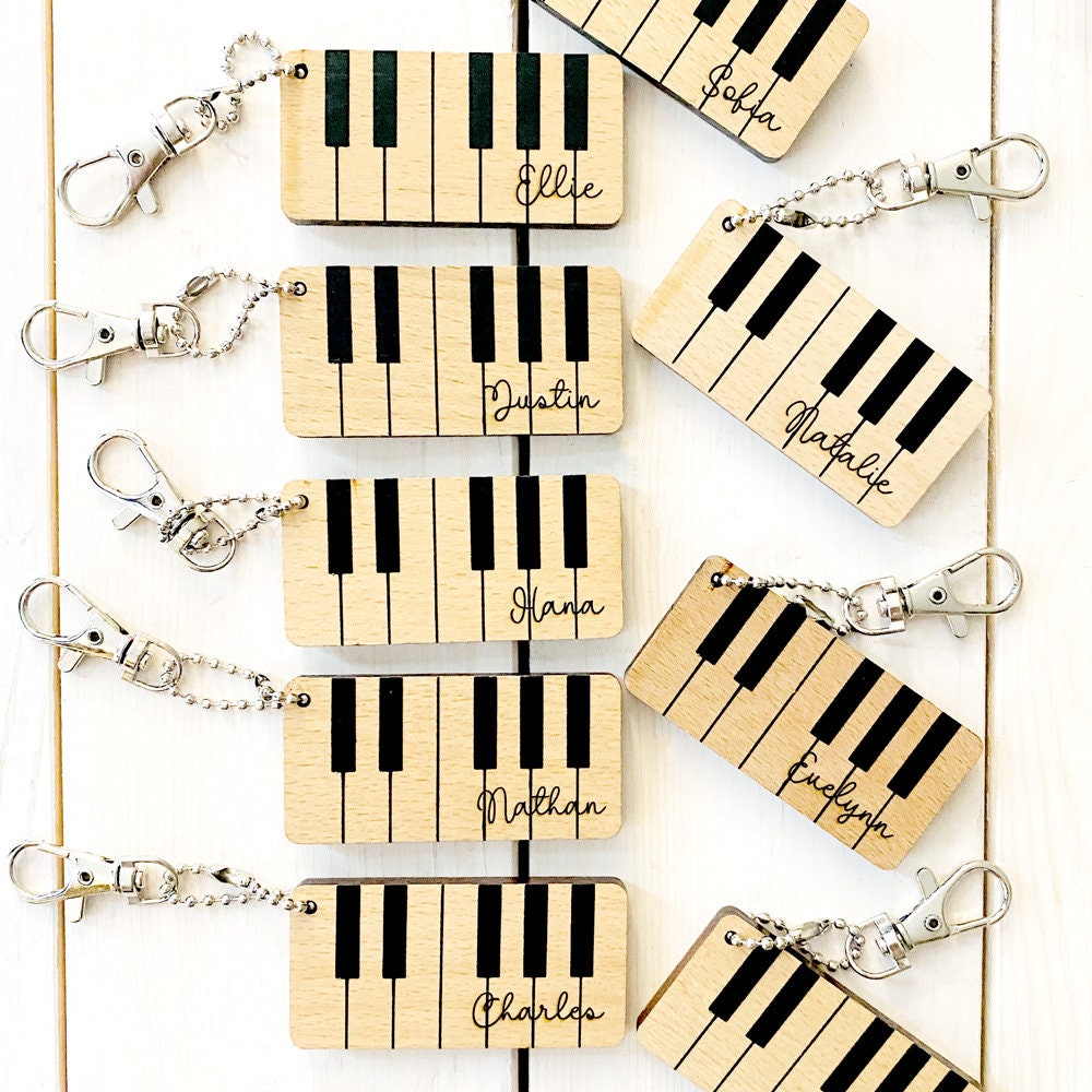 Personalized Wooden Piano Keys Keychain, Musician Gift, Music Gifts ...