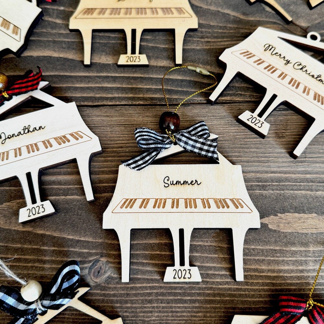 Personalized Wooden Grand Piano Ornament, Musician Gift, Music Ornament ...