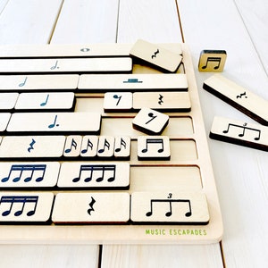 Wooden Music Note Rhythm Fraction Tiles and Puzzle for Music Center ...