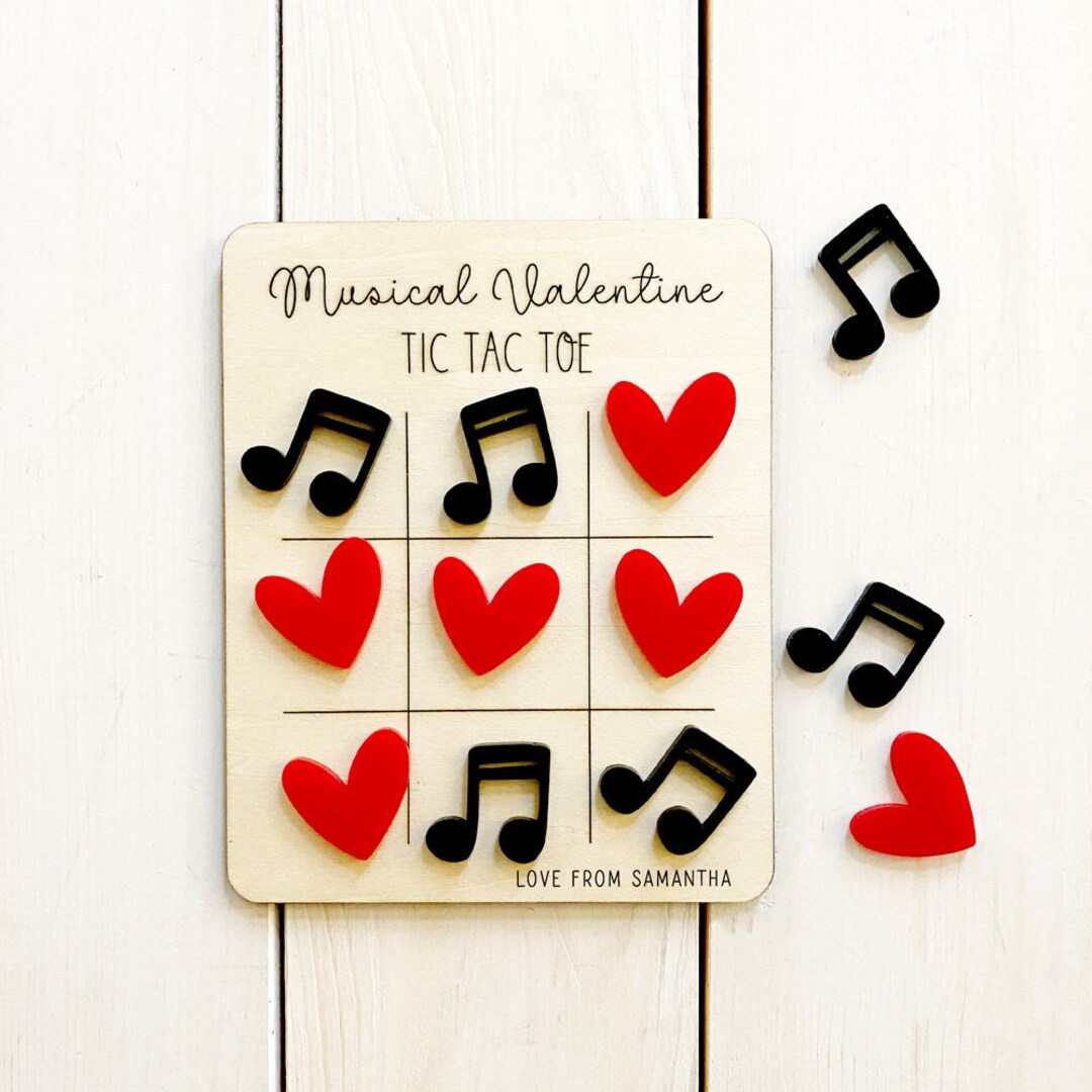 Musical Valentines Tic Tac Toe, Kids Valentines Gift, Valentine's Day ...