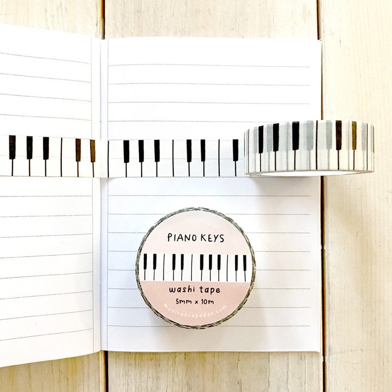 Piano Keys Music Staff Lines Decorative Washi Tape 10m Full - Etsy