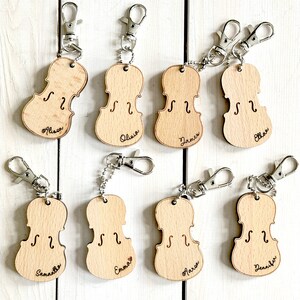 Personalized Wooden Violin Keychain, Musician Gift, Wooden Keychain ...