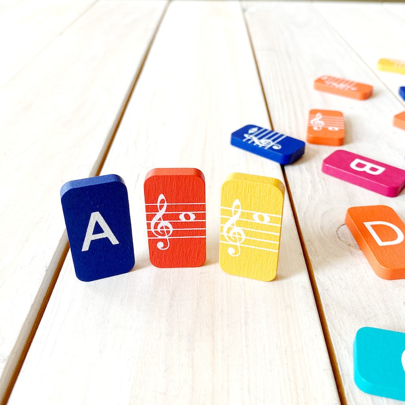 Wooden Music Note Tiles for Music Center, Elementary Music Classroom ...