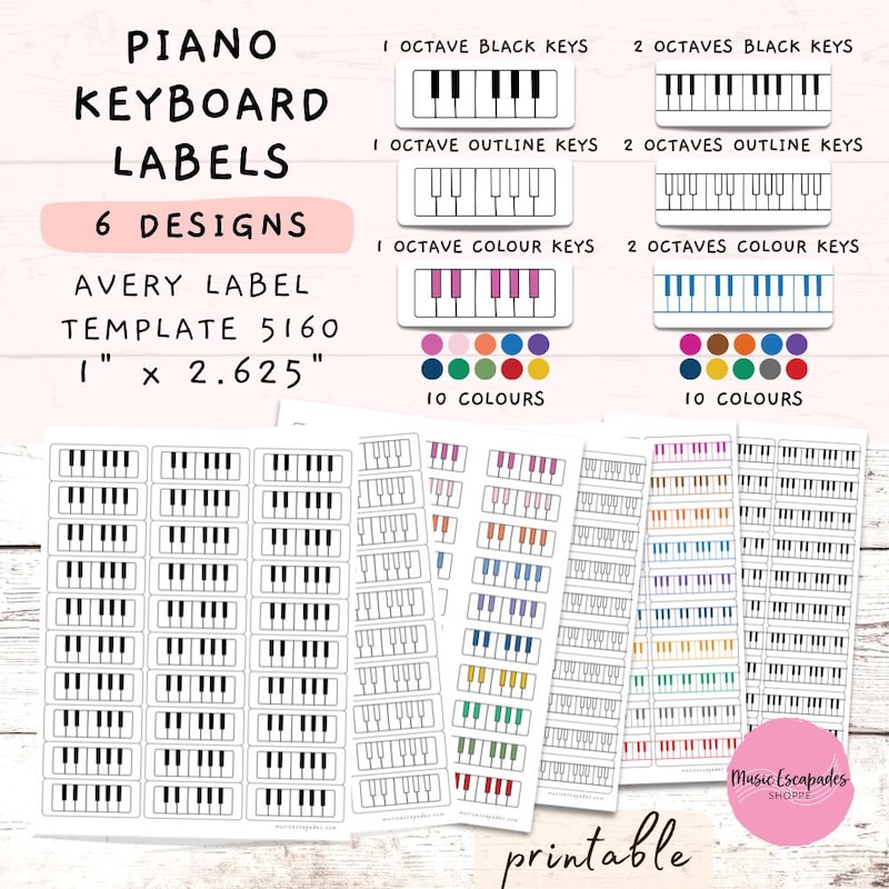 Piano Keyboard Key Stickers - Etsy