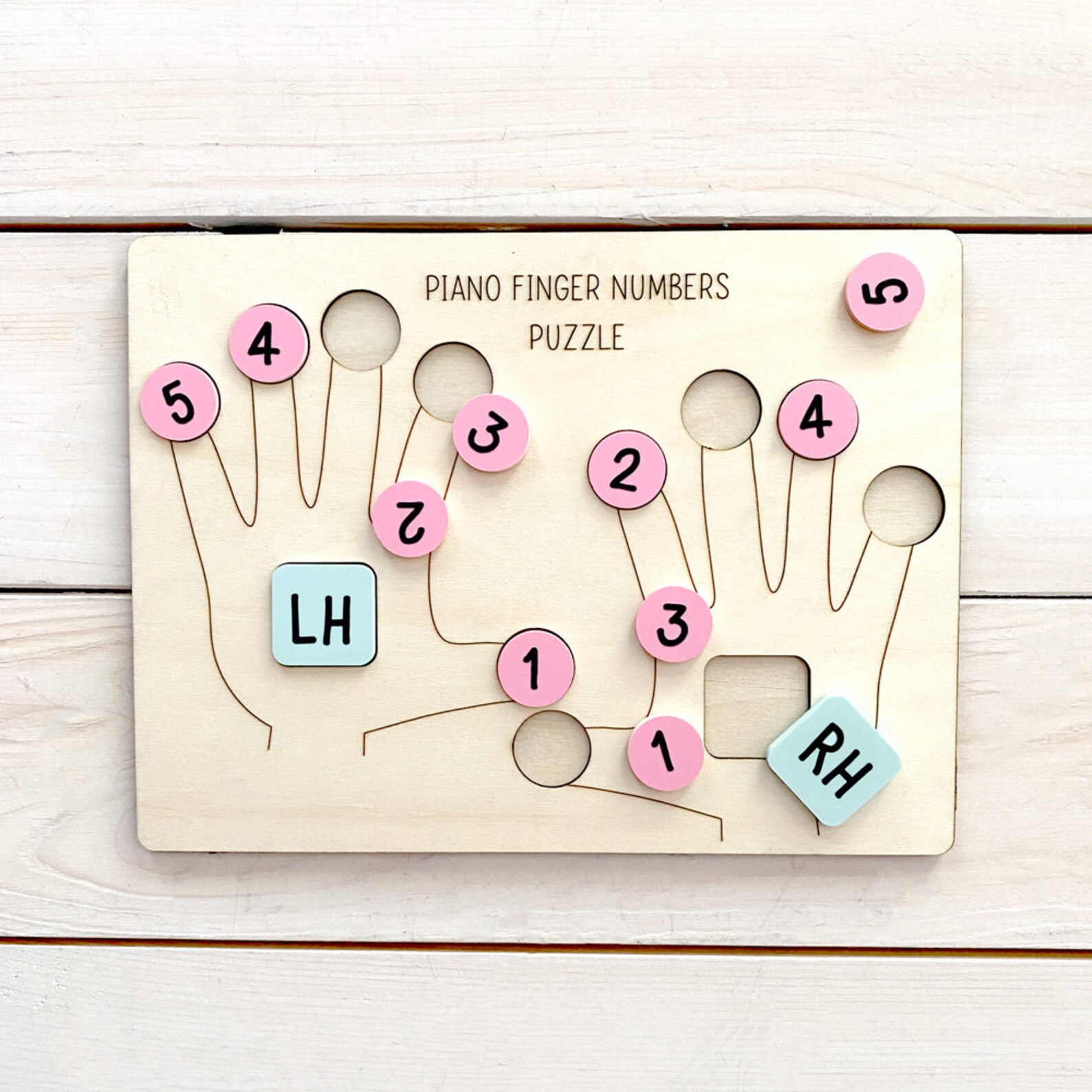 Piano Finger Numbers Wooden Puzzle Piano Lessons Music - Etsy UK