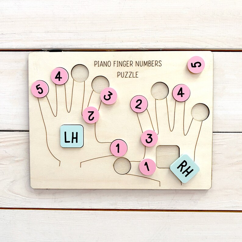 Piano Finger Numbers Wooden Puzzle Piano Lessons Music - Etsy UK