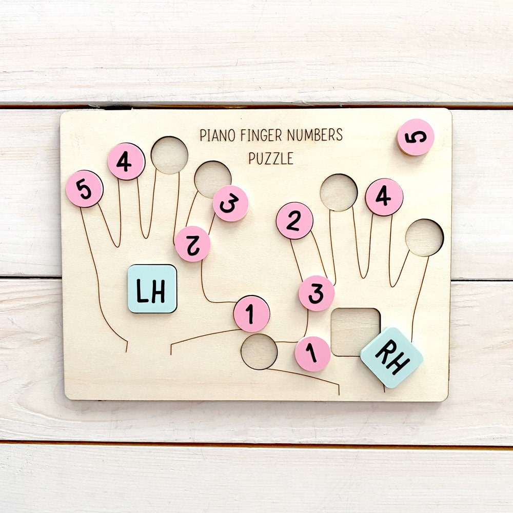Piano Finger Numbers Wooden Puzzle Piano Lessons Music - Etsy