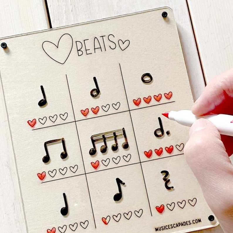 Heart Beats Dry-erase Music Rhythm Activity Board - Etsy