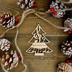 Personalized Wooden Christmas Tree Ornament, Musician Gift, Music ...