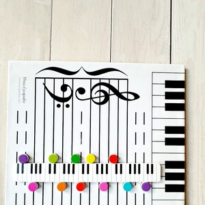 Magnetic Wooden Piano Ruler for Piano Lessons, Music Theory, Note ...