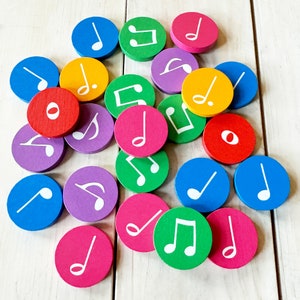 Wooden Music Note Coins Tokens - Etsy