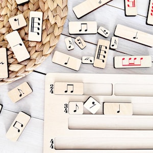 Wooden Music Note Rhythm Fraction Tiles and Puzzle for Music Center ...