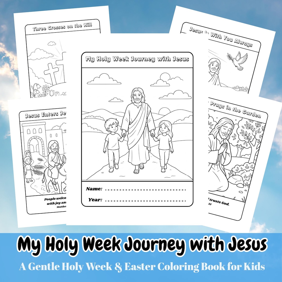 Stations of the Cross for Kids, Holy Week & Easter Coloring Book ...