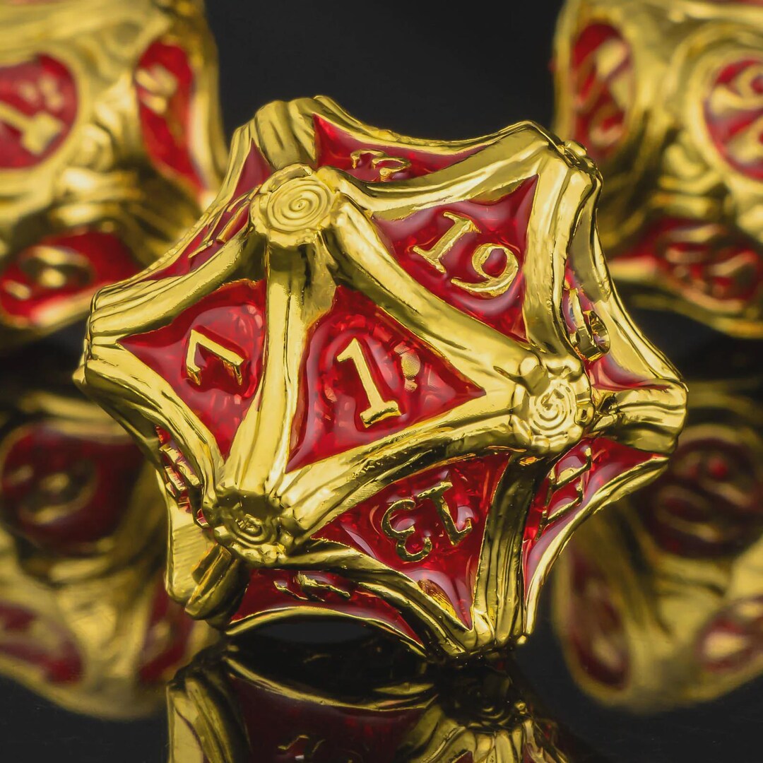 DND Metal Dice Set, 7pcs Tree Root Design Dungeon and Dragon Dice Set ...
