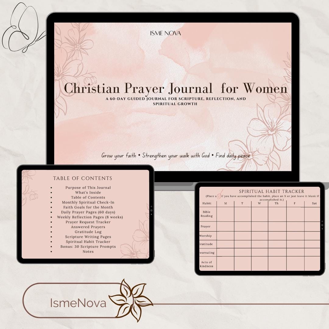 60-day Christian Prayer Journal for Women | Faith & Gratitude (PDF) - Etsy